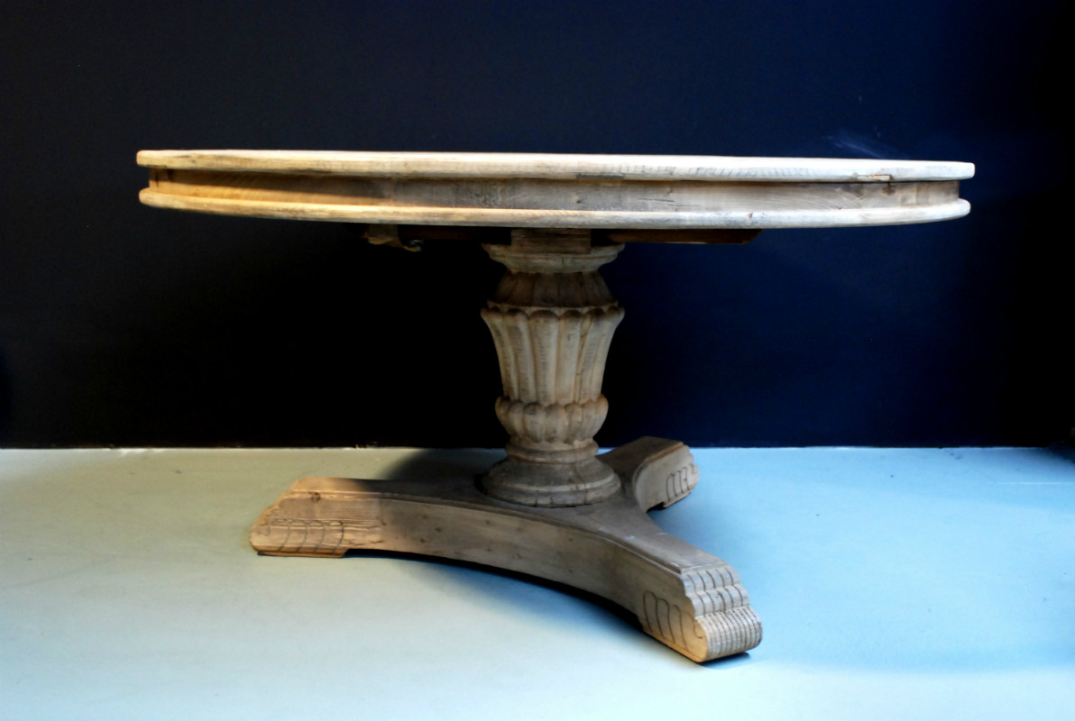 Robuuste ronde tafel.Antieke ronde tafel - eetkamertafel - Antieke ...