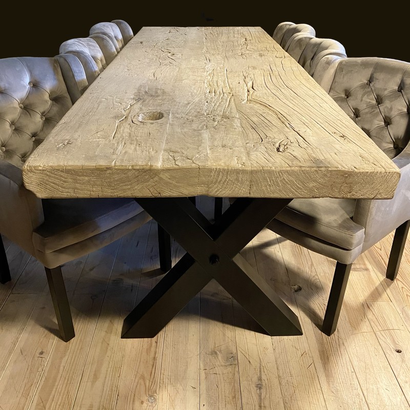 ET 142, Dining table made of old elm wood - Esstisch - Antike Tische ...