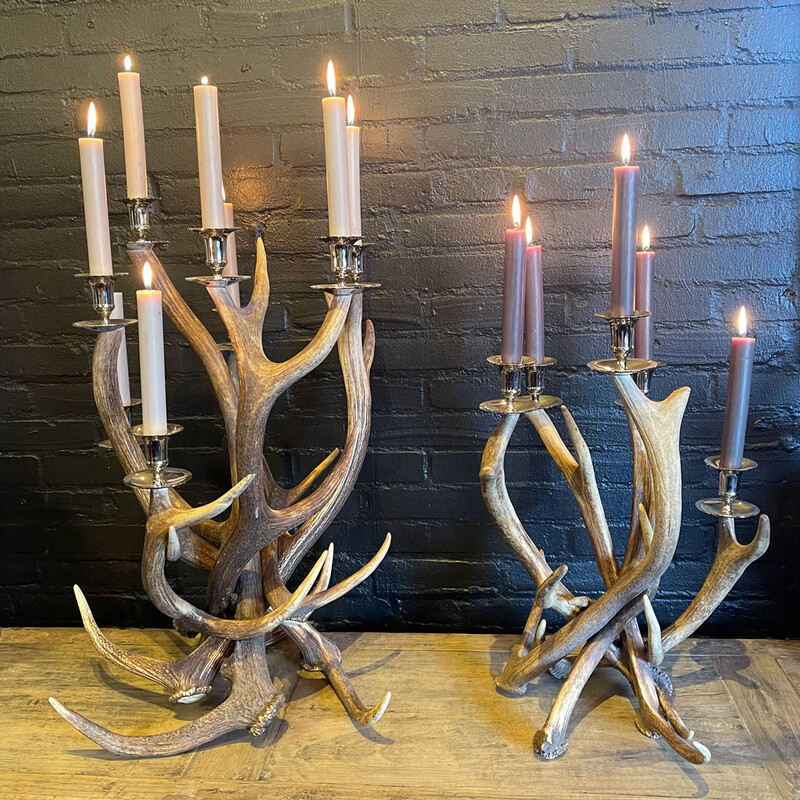 KG 101-C, Candlestick made of antlers - kaarsen - meubels gemaakt van gewei, geweimeubels. - De ...